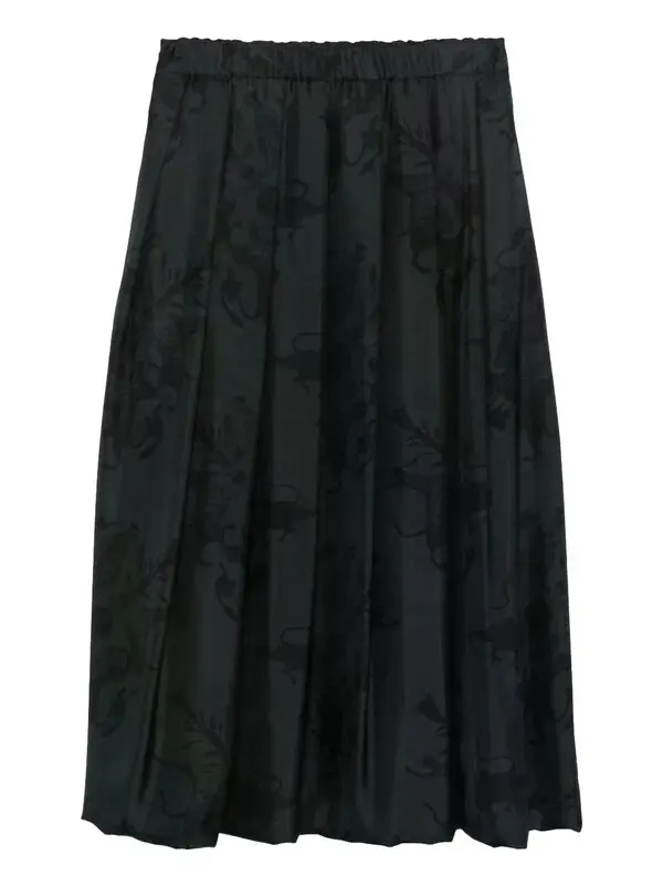 Fabiana Filippi Graphic Print Pleated Midi Skirt - Black