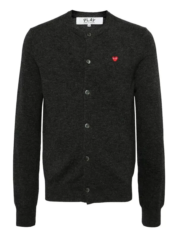 Play Comme Des Garcon Wool Cardigan - Grey
