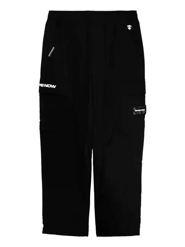 AAPE BY *A BATHING APE Moonface Logo Cargo Trousers - Black