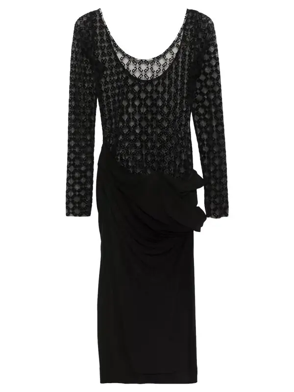 Givenchy 4g Mesh Midi Dress - Black