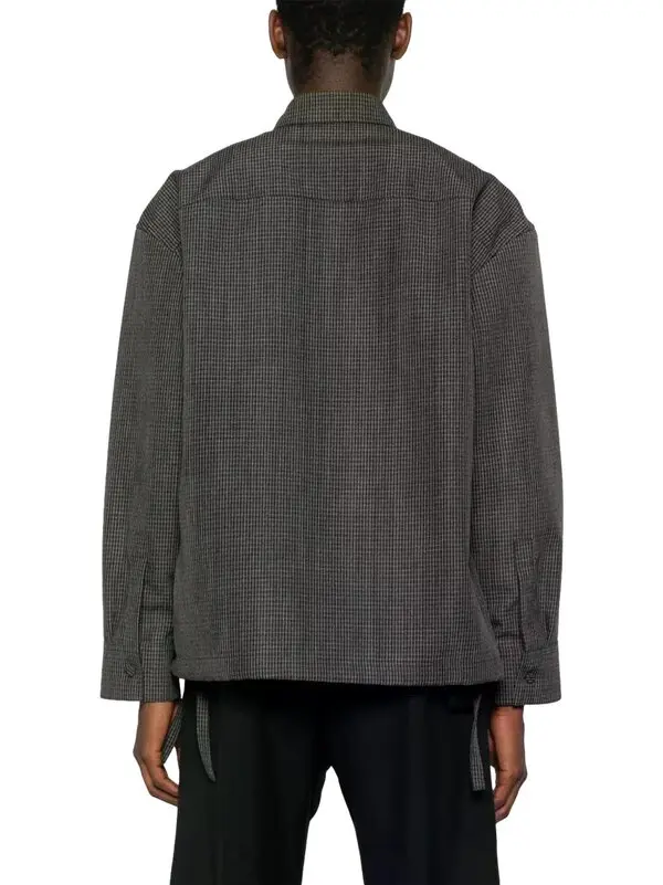 JIL SANDER Striped Wool Shirt Jacket - Grey