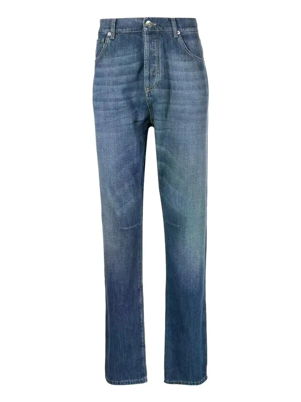 Brunello Cucinelli Light-wash Straight-leg Jeans - Blue