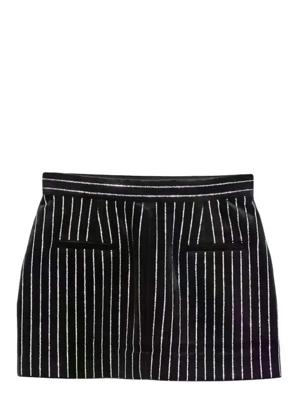 Alex Perry Crystal-embellished Velvet Mini Skirt - Black