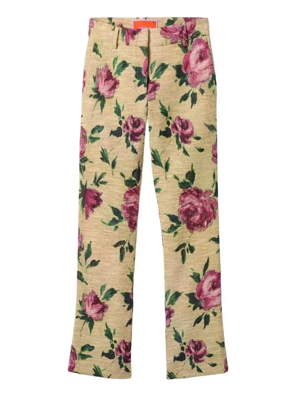 La DoubleJ Floral Print Tailored Trousers - Neutrals