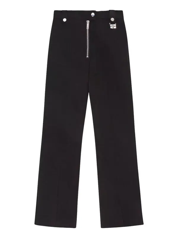 GANNI Straight-leg Trousers With Zip Front - Black