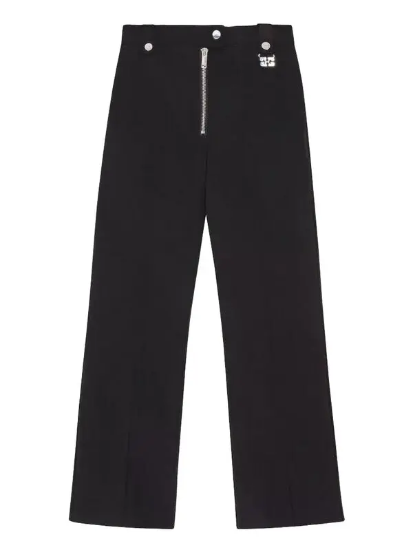 GANNI Straight-leg Trousers With Zip Front - Black