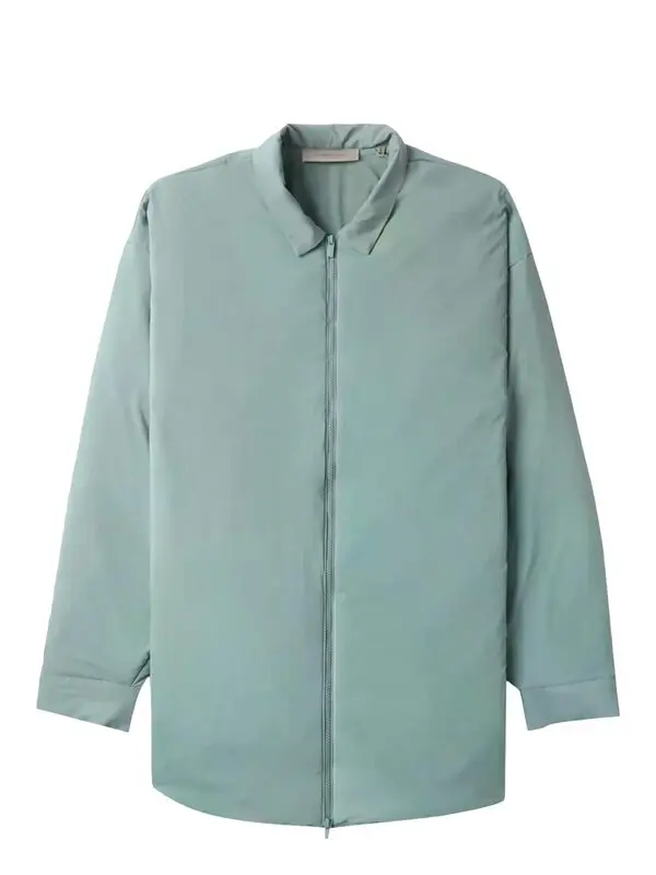 Fear Of God Logo-embossed Zip-up Shirt Jacket - Blue