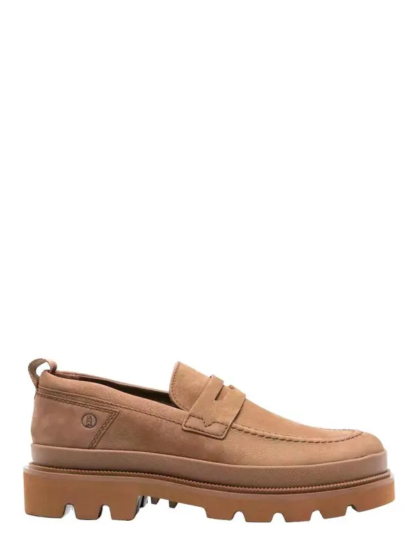 Clarks Badell Step Leather Loafers - Brown