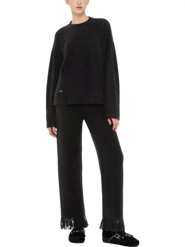 Alanui Ribbed-edge Cashmere-blend Jumper - Black