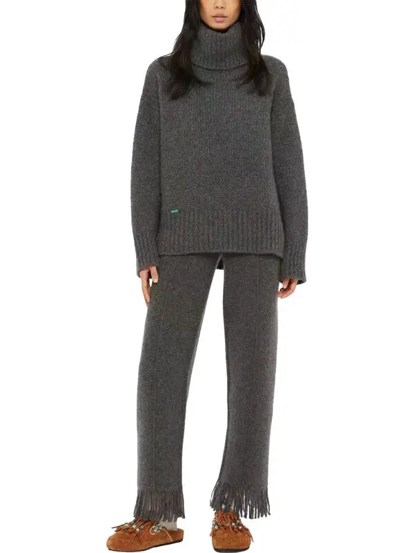 Alanui Logo-tag Roll-neck Jumper - Grey