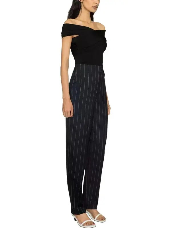 IRO PARIS Horacia Pinstriped Tapered-leg Trousers - Blue