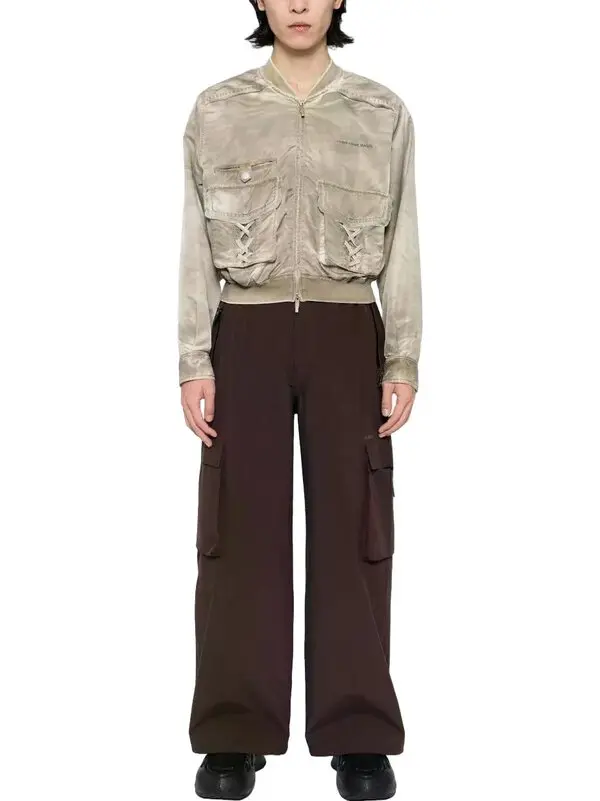 FENG CHEN WANG Embroidered Bomber Jacket - Neutrals