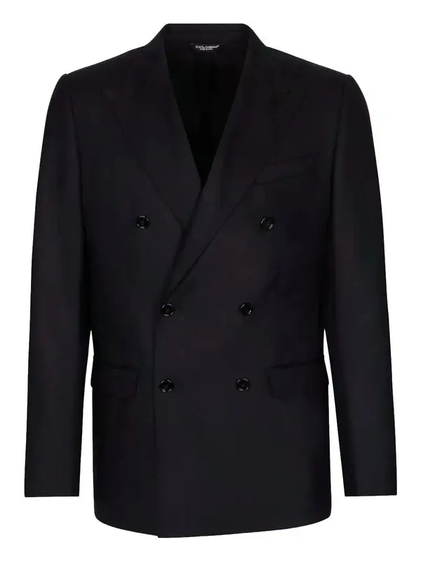 Dolce & Gabbana Double-breasted Wool Jacket - Blue