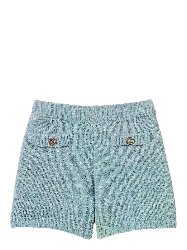 TWINSET Button-detailed Oval Shorts - Blue