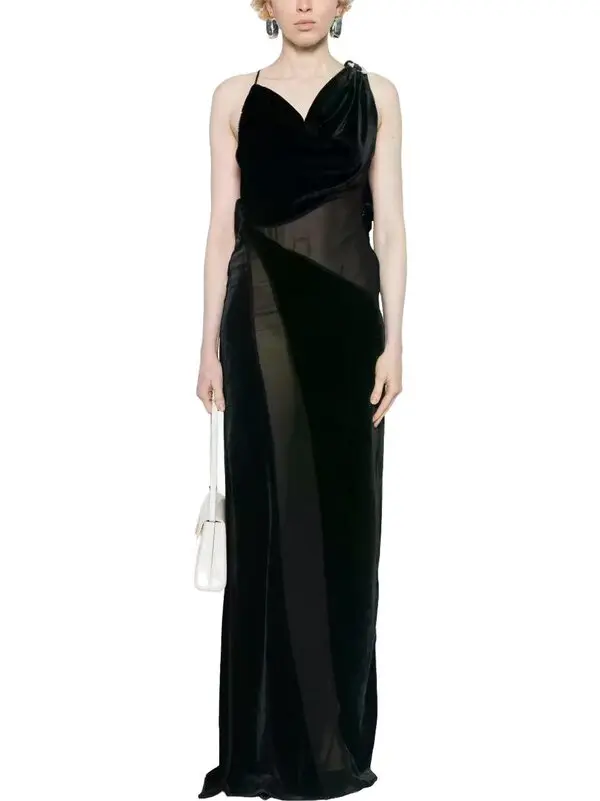 Coperni Faux-fur Panelled Maxi Dress - Black