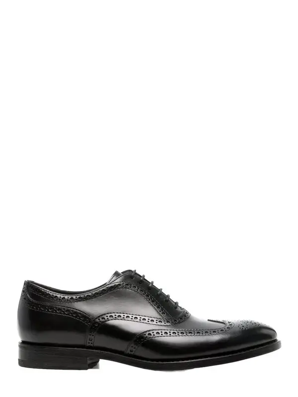 HENDERSON BARACCO Almond-toe Leather Oxford Shoes - Black