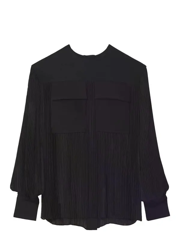 Proenza Schouler Pleated Long-sleeved Blouse - Black