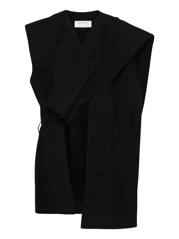 Gauchère Wool Belted Vest - Black