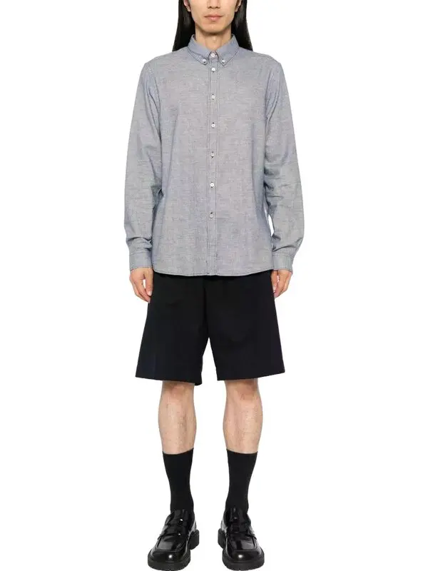 Paul Smith Button-up Cotton-blend Shirt - Blue