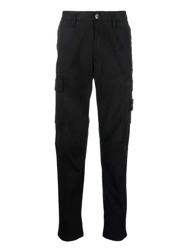 Stone Island Logo-patch Cargo Pants - Black