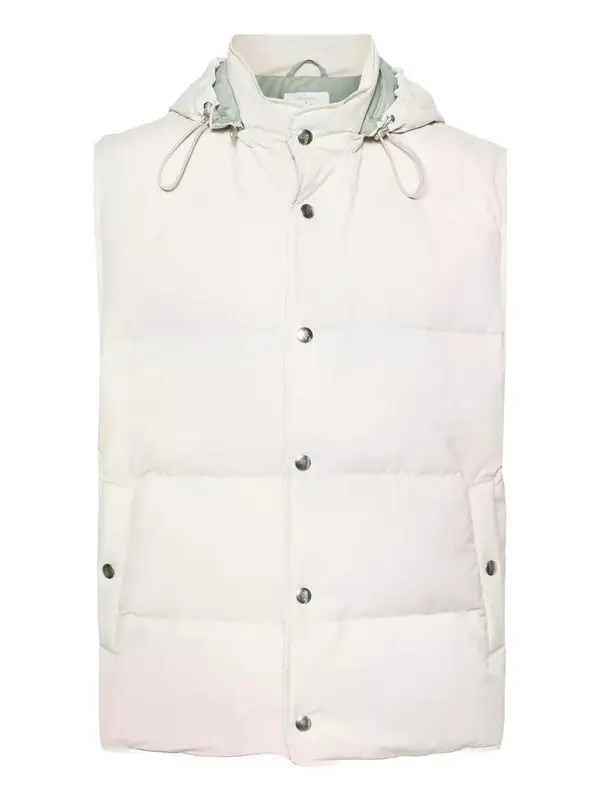 Eleventy Hooded Padded Gilet - Neutrals