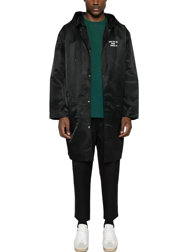 Drole De Monsieur Press-stud Hooded Parka - Black