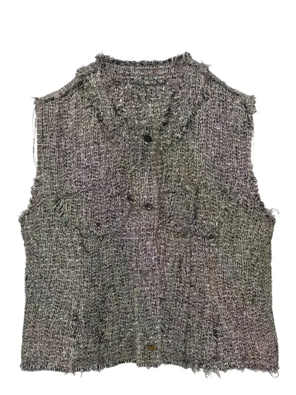 JNBY Jacquard Cropped Vest - Silver