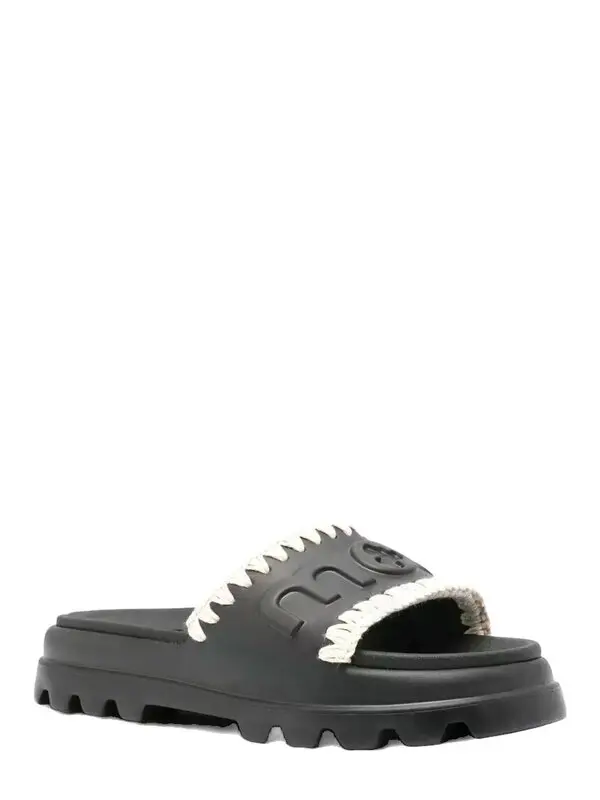 Mou Logo-embossed Slides - Black