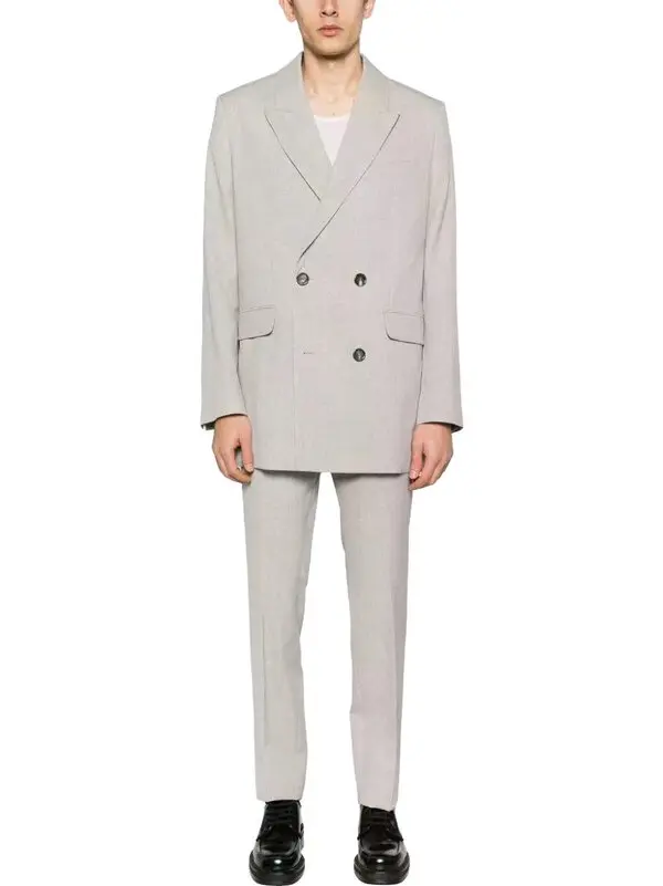 AMI Paris Double-breasted Blazer - Grey