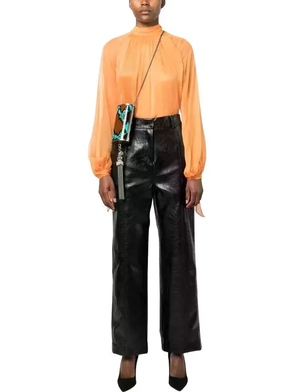 Roberto Cavalli Semi-sheer Silk Blouse - Orange