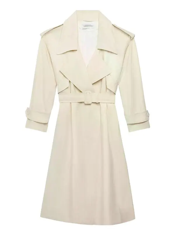 Another Tomorrow Belted Trench Coat - Neutrals