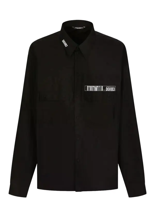 Dolce & Gabbana Logo-print Cotton Shirt - Black