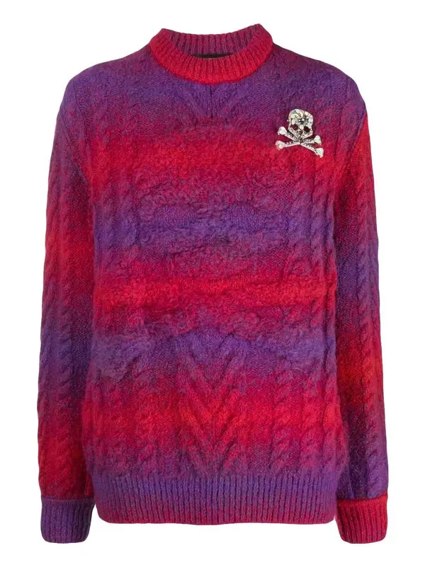 Philipp Plein Two-tone Knitted Jumper - Red