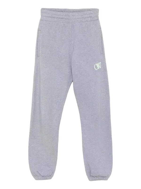 Off-White Logo Embroidered Track Trousers - Grey