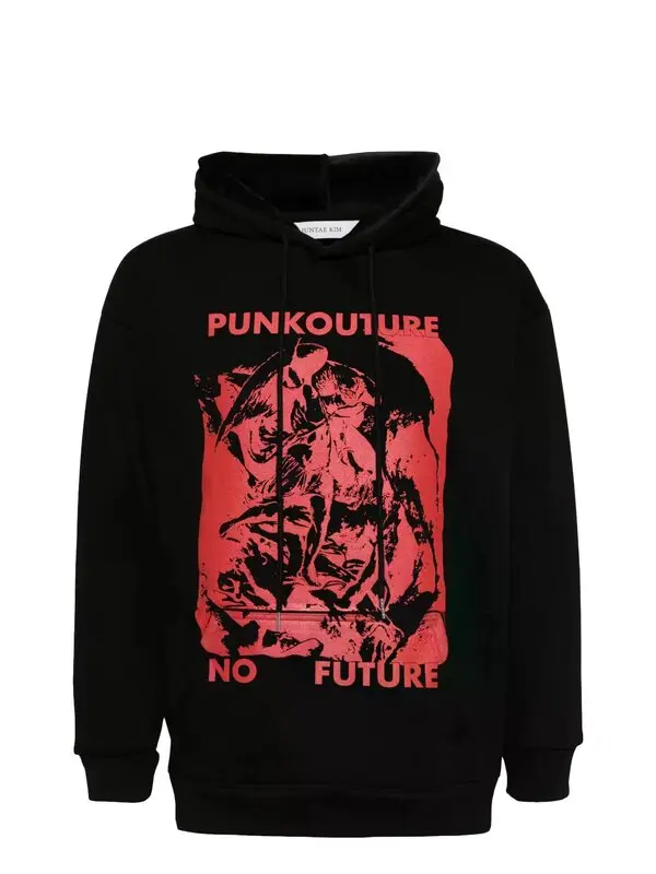 JUNTAE KIM Graphic Print Hoodie - Black