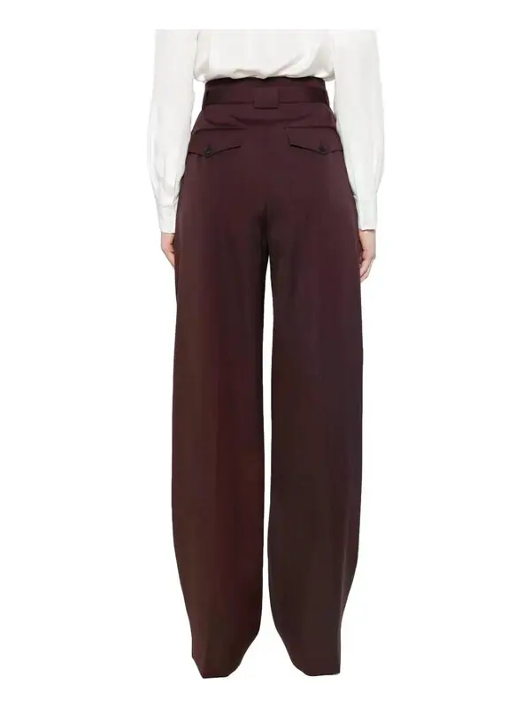 LANVIN Belted Pleated Trousers - Red
