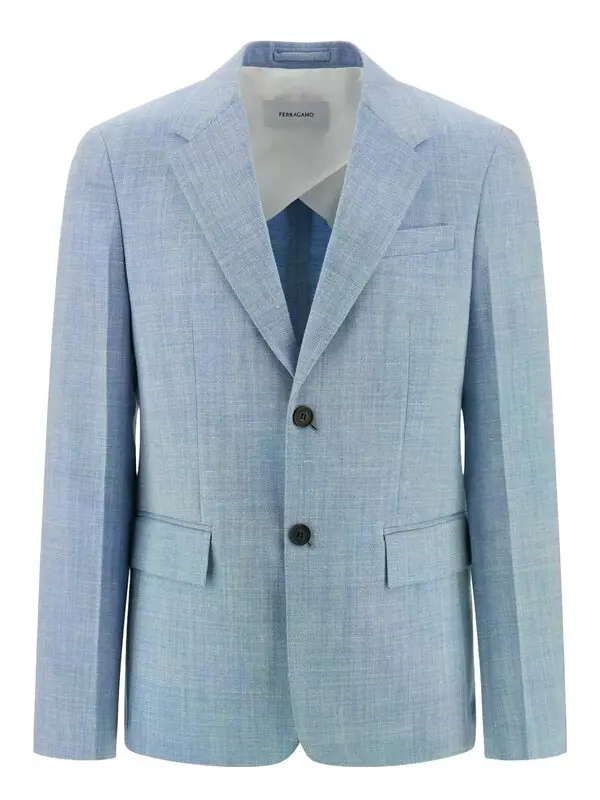 FERRAGAMO Single-breasted Blazer - Blue