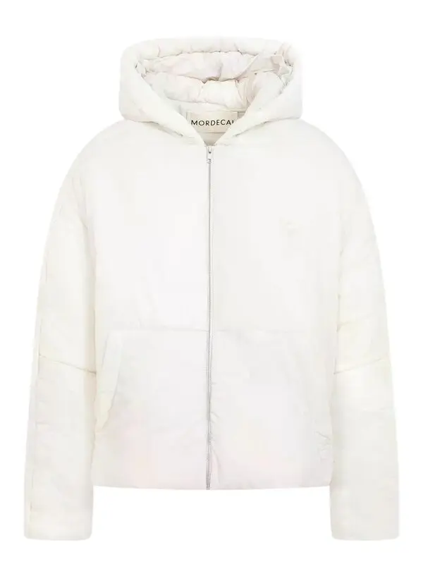 MORDECAI Embroidered Logo Padded Hooded Jacket - White