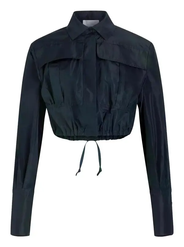 PATOU Cropped Faille Safari Shirt - Blue