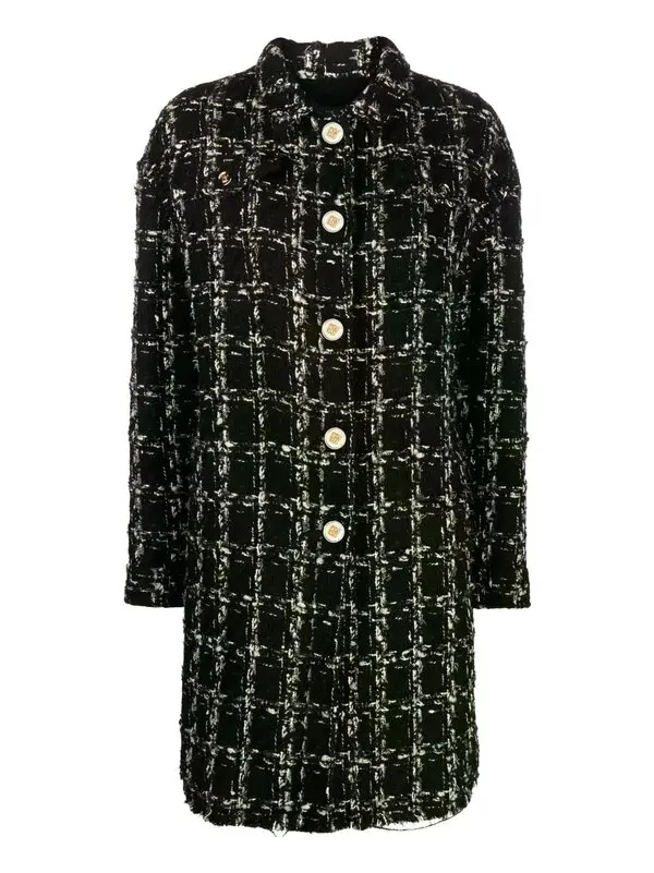 Giambattista Valli Checked Tweed Coat - Black