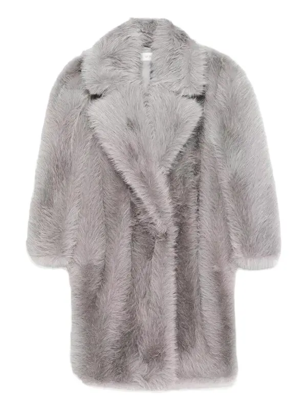Sportmax Faux Fur Mid-length Coat - Grey