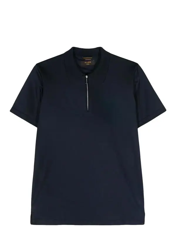 MOORER Jericho Cotton Polo Shirt - Blue