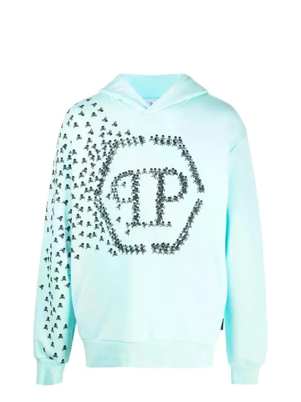Philipp Plein Logo-print Detail Hoodie - Blue
