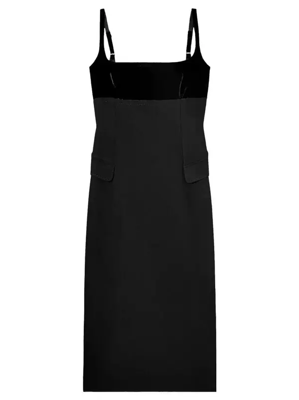 Tory Burch Crepe Slip Midi Dress - Black