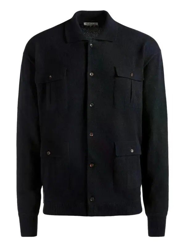 Bally Logo-embroidered Cashmere Shirt - Blue