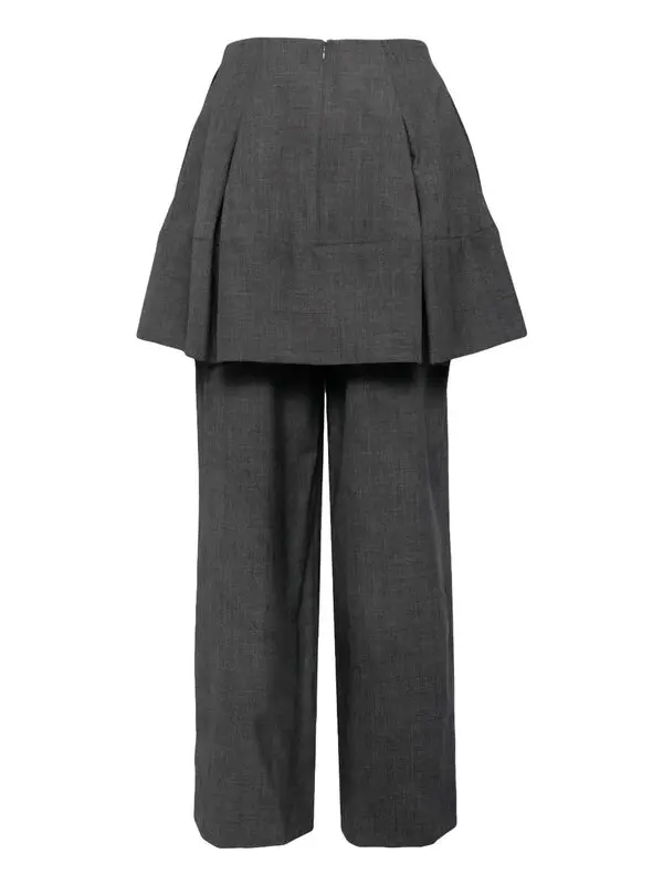 ENFOLD Layered Wide-leg Trousers - Grey