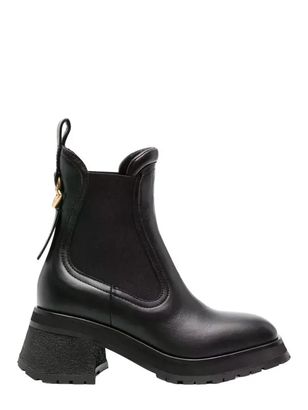 Moncler Gigi 70mm Leather Chelsea Boots - Black