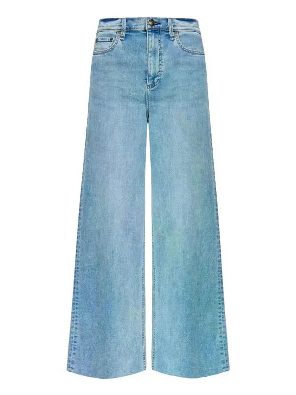 Rag & Bone Logo-patch Wide-leg Jeans - Blue