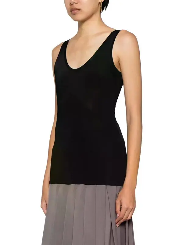 PETER DO Scoop Neck Sleeveless Top - Black