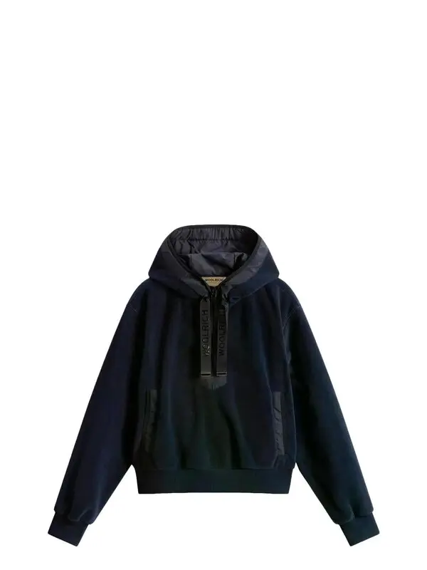 Woolrich Fleece Hoodie With Embroidered Logo - Blue